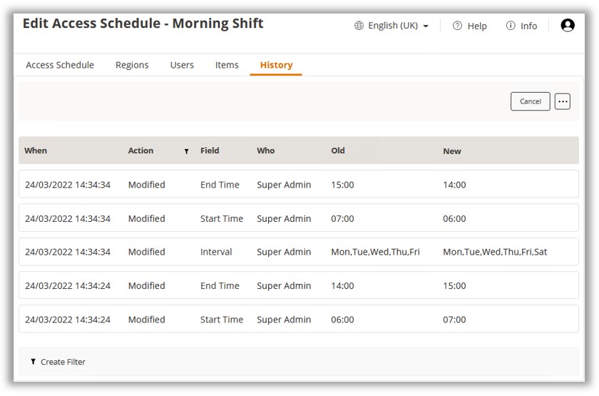 Applying Access Schedules to Users and iFob/Item Records