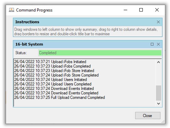 Performing a Full Upload From the Admin Application