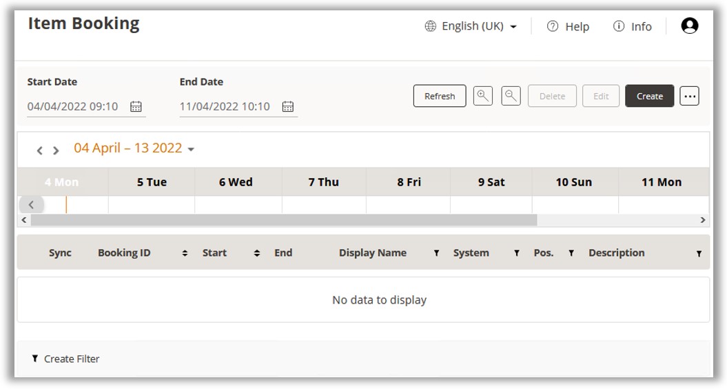 The Item Booking Landing Page